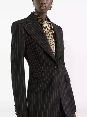 Dolce & Gabbana Striped Single-breasted Jacket - Black