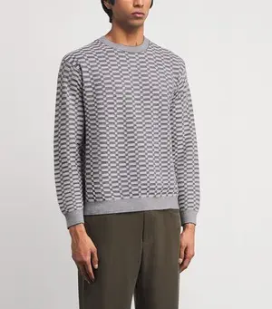 Emporio Armani Virgin Wool Op-art Sweater