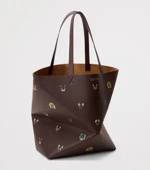 Loewe X Louis Wain Xl Calfskin Puzzle Fold Tote Bag