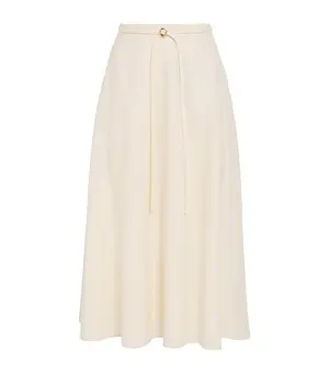 Agnona Virgin Wool A-line Midi Skirt