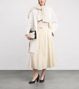 Agnona Virgin Wool A-line Midi Skirt