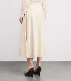 Agnona Virgin Wool A-line Midi Skirt