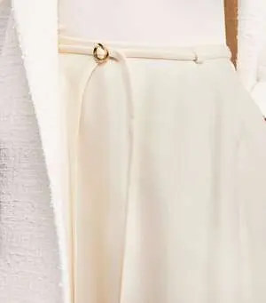 Agnona Virgin Wool A-line Midi Skirt