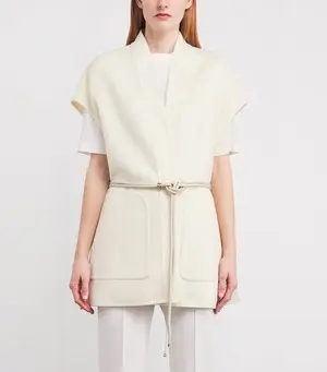 Agnona Wool-cashmere Sleeveless Belted Jacket