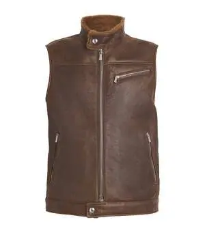 Eleventy Lambskin Shearling Gilet