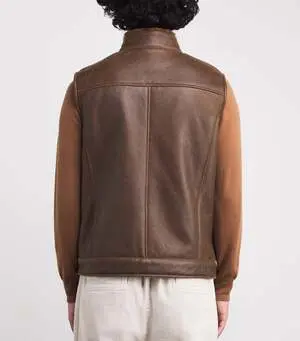 Eleventy Lambskin Shearling Gilet