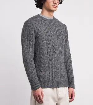 Eleventy Cashmere-silk Braided Sweater