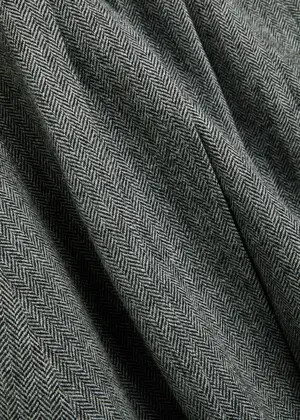 SELF-PORTRAIT Herringbone Pleated Wool-blend Mini Skirt