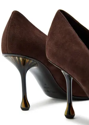 JIMMY CHOO Ixia 95 Marble-heel Suede Pumps