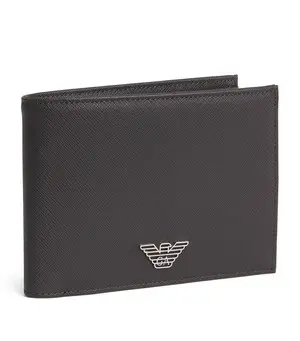 Emporio Armani Leather Bifold Wallet - Black