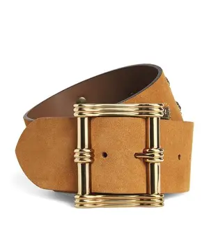 Etro Suede Studded Wide Belt - Brown