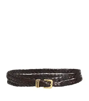 Etro Calfskin Braided Belt - Brown
