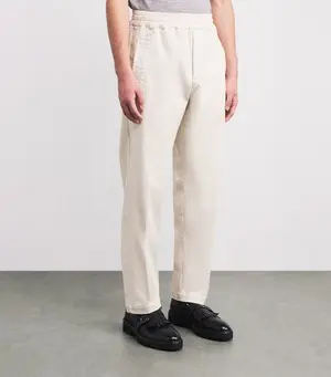 Eleventy Stretch-cotton Elasticated Trousers