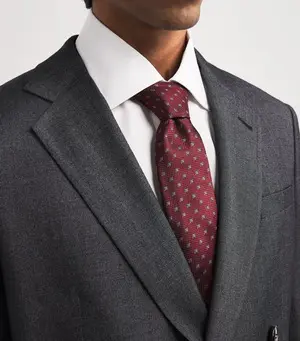 Emporio Armani Silk Jacquard Tie - Red