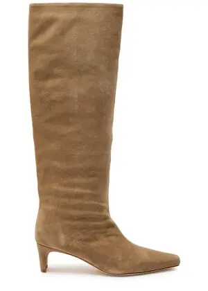 Staud Suede Knee-high Boots - Beige