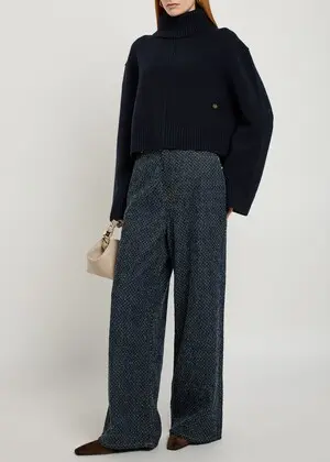 GANNI Wool Turtleneck Jumper - Navy