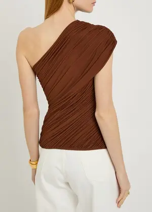 Ronny Kobo Camina Asymmetric Ruched Top