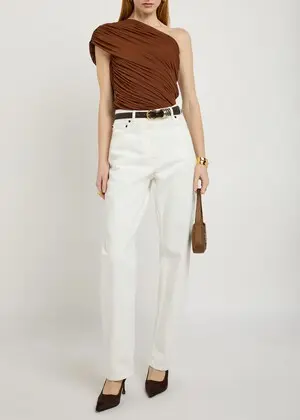 Ronny Kobo Camina Asymmetric Ruched Top