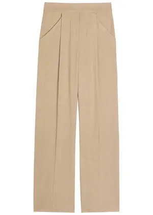 Veronica Beard Marbeau Wide-leg Trousers - Khaki
