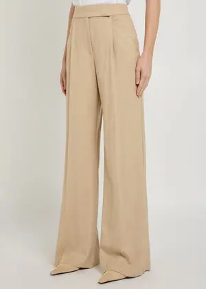 Veronica Beard Marbeau Wide-leg Trousers - Khaki