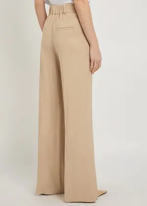Veronica Beard Marbeau Wide-leg Trousers - Khaki