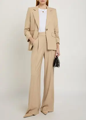 Veronica Beard Marbeau Wide-leg Trousers - Khaki