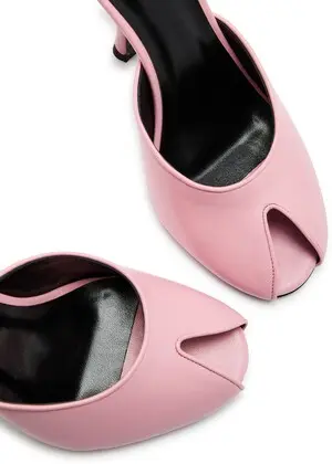 JUDE Date 105 Peep-toe Leather Mules - Light Pink