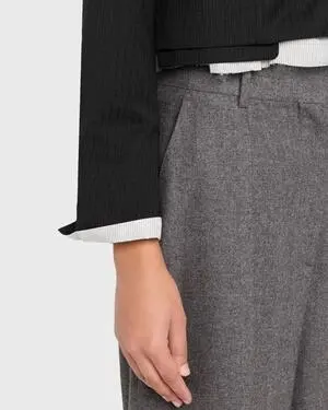 WE-AR4 Striped Suiting Cropped Blazer