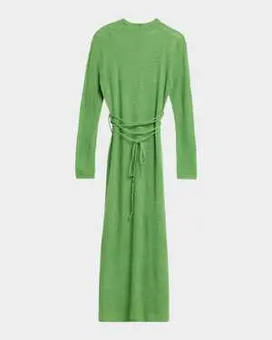 Staud Marianne Ribbed Knit Maxi Dress - Leaf