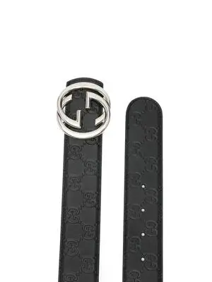 Gucci Logo-buckle Patterned Belt