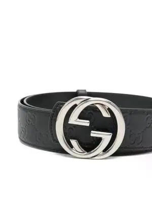 Gucci Logo-buckle Patterned Belt