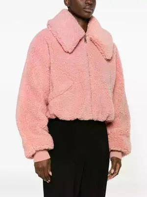 Givenchy Faux-shearling Cropped Jacket - Pink