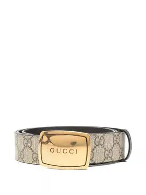 Gucci Logo Buckle Belt - Neutrals