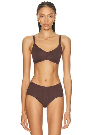 NEGATIVE UNDERWEAR Whipped Non-wire Bra In Brown - Espresso