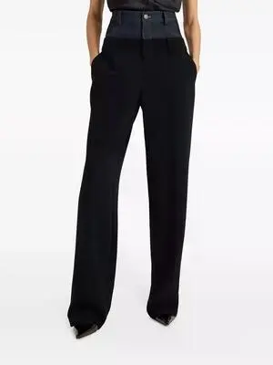 Cinq À Sept Dionne Crepe And Denim Trousers