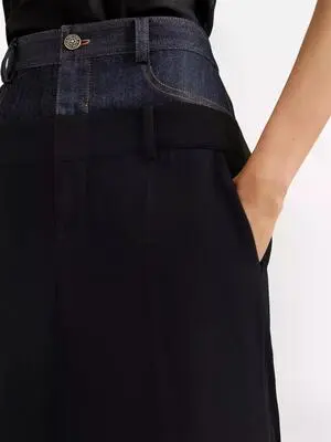 Cinq À Sept Dionne Crepe And Denim Trousers