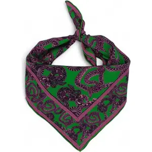 MONZLAPUR Silk Snake Scarf - Magenta X Jade