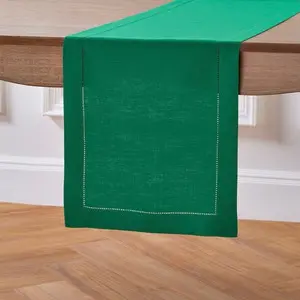 Solino Home Linen Table Runner For Dining Table Emerald