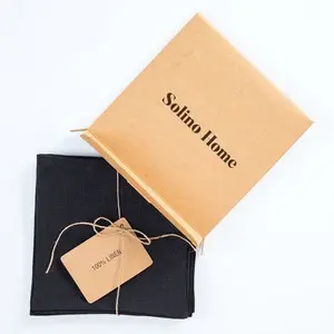 Solino Home Linen Cocktail Napkins Set Of 12, 6 X 6 Inch For Dining Table - Black