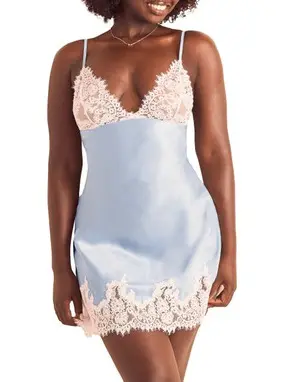 ADORE ME Vegan Atelier Collection Silk Slip Lingerie - Medium Blue