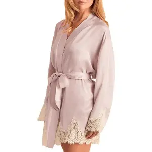 ADORE ME Vegan Atelier Collection Silk Robe - Light Pink