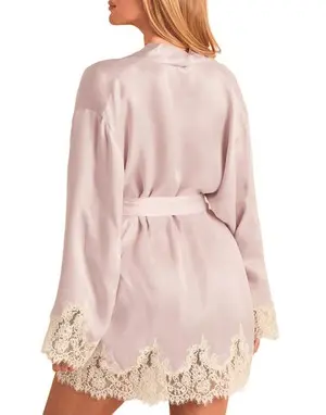 ADORE ME Vegan Atelier Collection Silk Robe - Light Pink