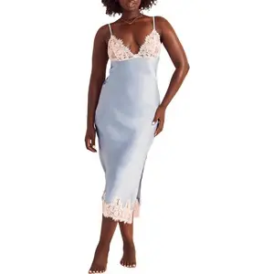 ADORE ME Vegan Atelier Collection Silk Gown Lingerie Medium Blue