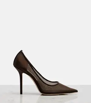 JIMMY CHOO Love 100 Mesh Pointed Toe Pumps