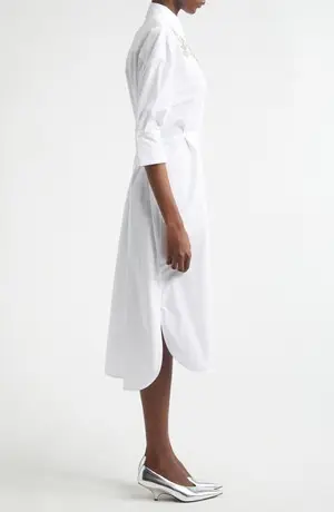 Erdem Embellished Cotton Poplin Shirtdress