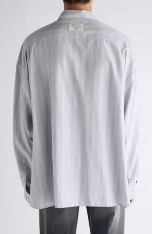 Acne Studios Soffia Relaxed Fit Stripe Button-up Shirt - Grey/multi