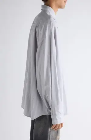 Acne Studios Soffia Relaxed Fit Stripe Button-up Shirt - Grey/multi