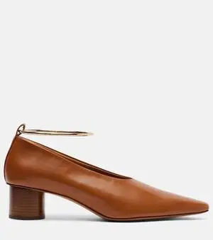 JIL SANDER Ring Leather Pumps - Brown