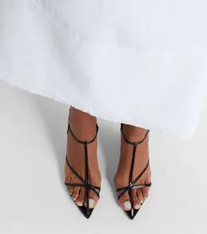 JIL SANDER Cage Leather Sandals