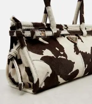 Prada Bonnie Medium Calf Hair Shoulder Bag - Brown
